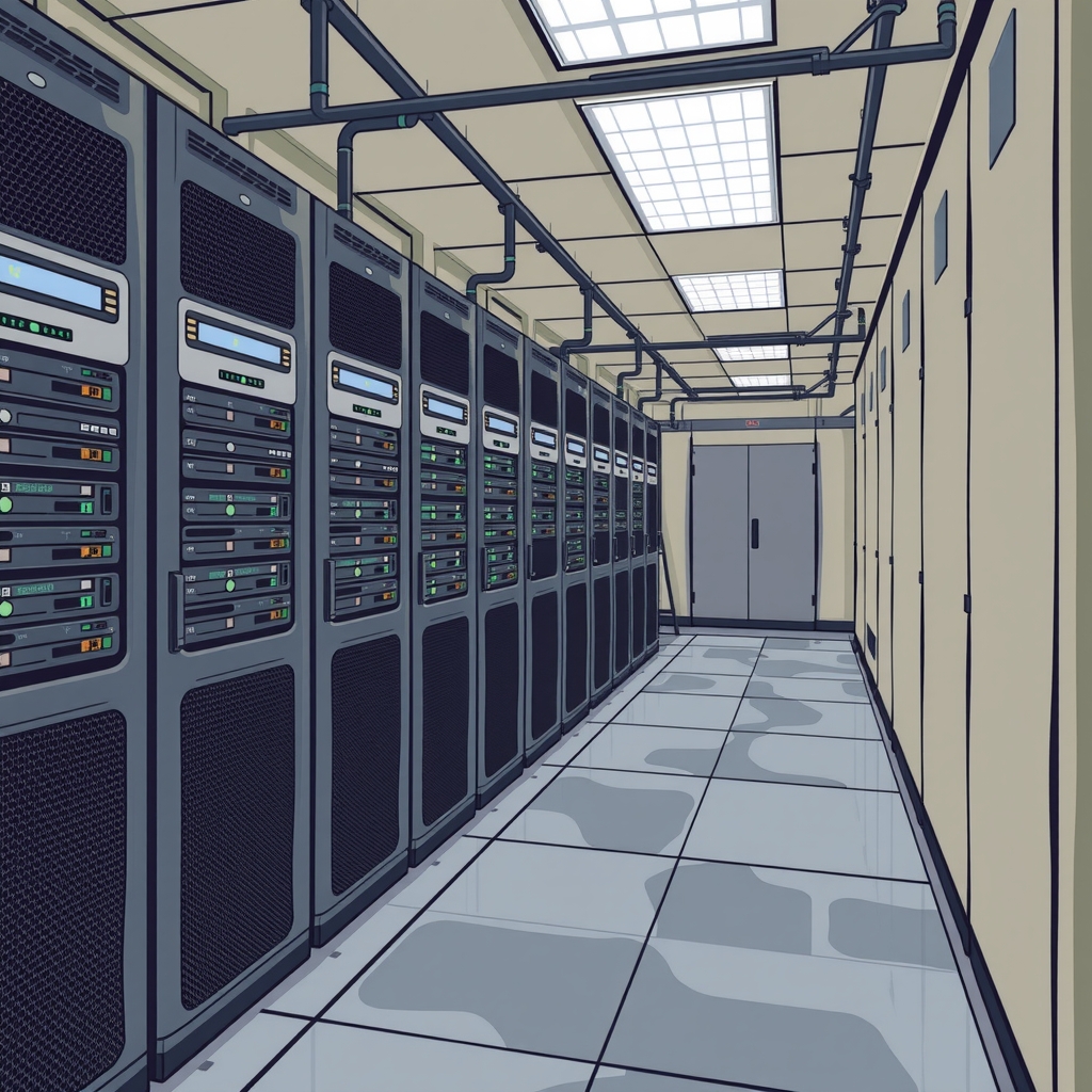 zoom on an aging server room - Discover & Share - Free AI Image ...
