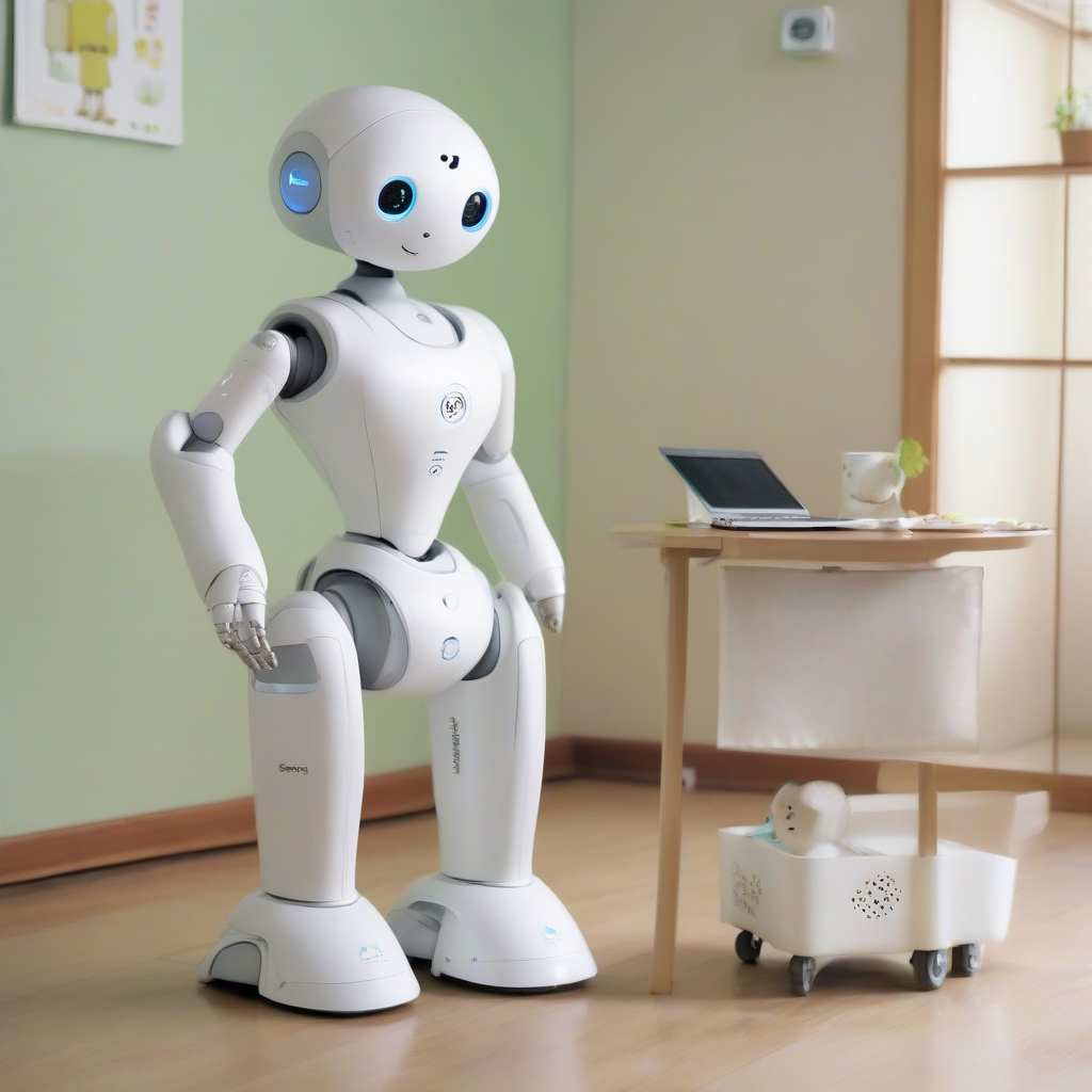 pepper care robot lower body roomba chest monitor standing cute ...