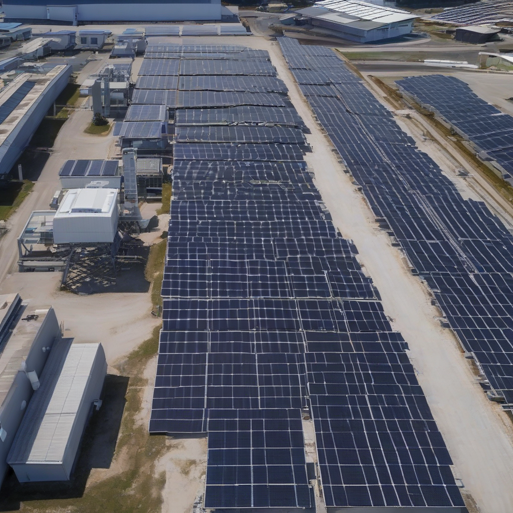 solar power generation on factory roof - 发现 & 分享 - 免费AI图像生成工具 | AIGAZOU
