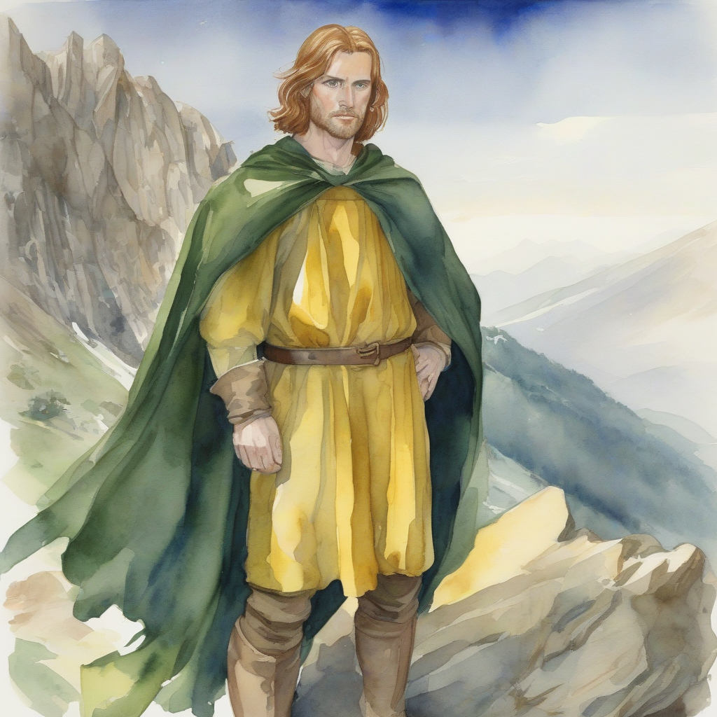 36 year old man reddish skin golden shoulder length straight hair dark ...