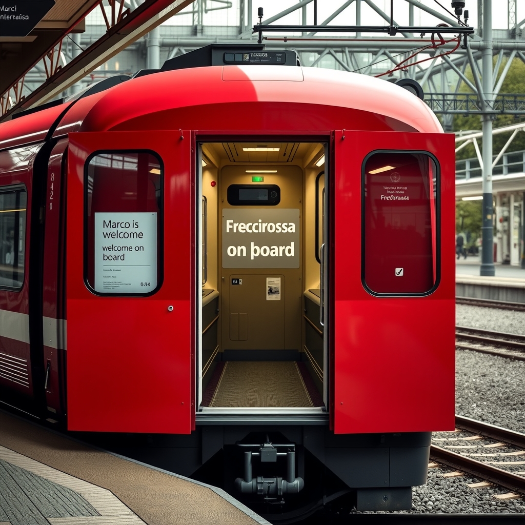 train frecciarossa station platform open doors journalist - Discover ...